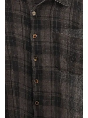 Our Legacy Above Long Sleeved Checked Shirt - Black