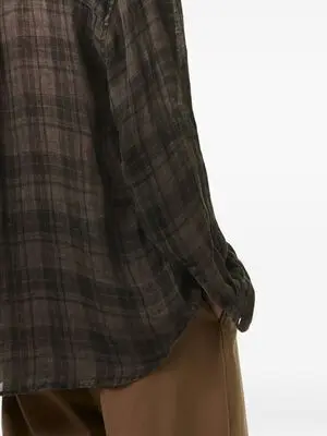 Our Legacy Above Long Sleeved Checked Shirt - Black