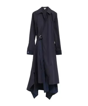 Loewe Layered Belted Midi Dress With Contrasting Panels - Black