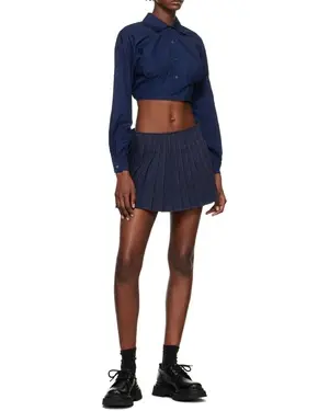 AMI Paris Long Sleeve Cropped Shirt