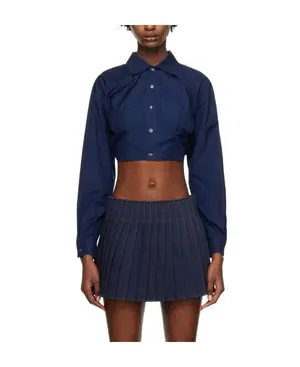 AMI Paris Long Sleeve Cropped Shirt