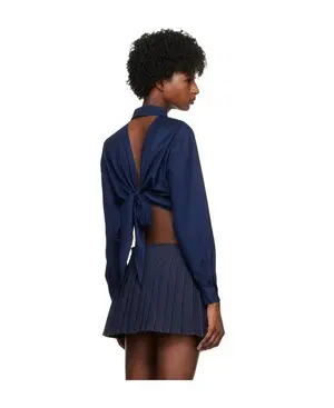 AMI Paris Long Sleeve Cropped Shirt