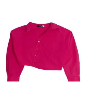 Jacquemus Long-sleeve Cropped Shirt With Lapel Collar And Pocket Detail