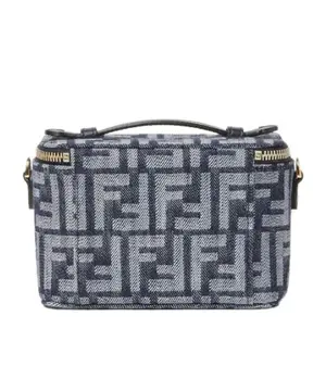 Fendi Vanity Ff Jacquard Mini Shoulder Bag - Gray