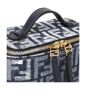 Fendi Vanity Ff Jacquard Mini Shoulder Bag - Gray