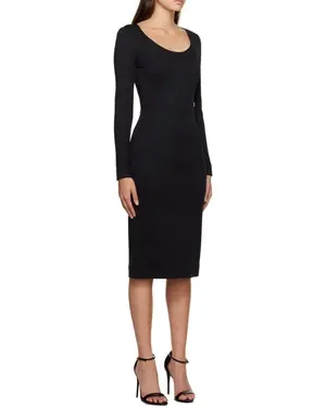 Dolce & Gabbana Logo Plaque Scoop-neck Midi Dress