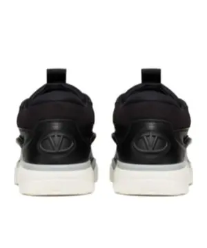 Valentino Garavani Logo Embossed Lace-up Sneakers - Black