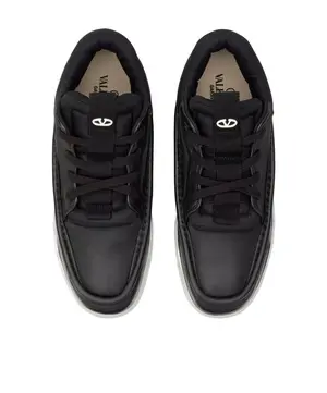 Valentino Garavani Logo Embossed Lace-up Sneakers - Black