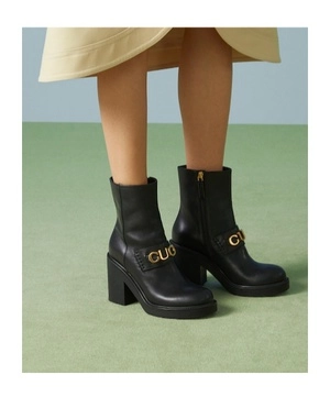 Gucci Logo-plaque Leather Boots