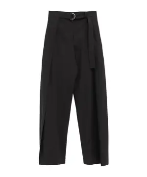Loewe Pleat Detailed Belted Trousers - Black