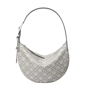Tory Burch T Monogram Utility Small Balloon Bag - Gray