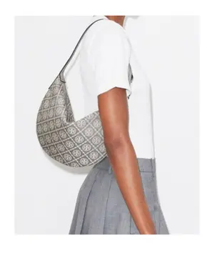Tory Burch T Monogram Utility Small Balloon Bag - Gray