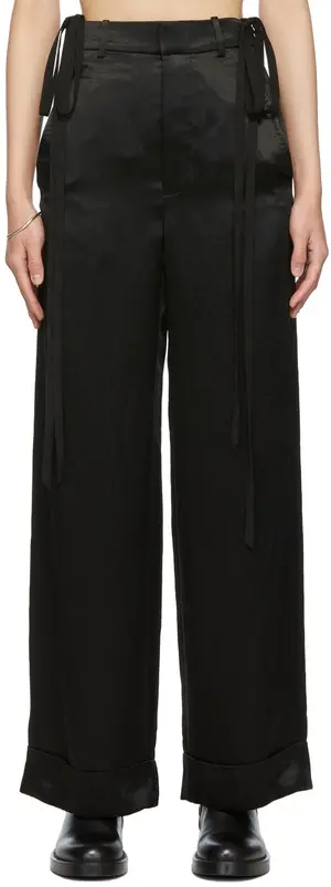 ANN DEMEULEMEESTER Satin Wide-leg Trousers