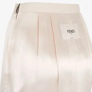 Fendi Logo Patch Midi Pencil Skirt