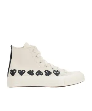 CONVERSE X COMME DES GARONS PLAY Chuck Taylor All-star High Top Sneakers With Heart Print - White