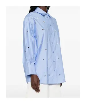 TWINSET Crystal-embellished Eyelet Shirt