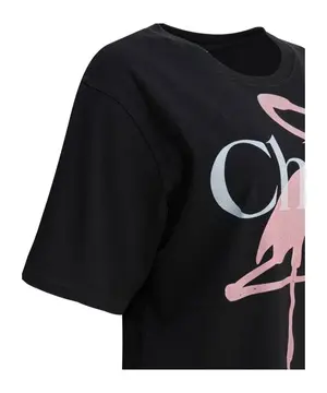 Chloé Generous Logo Crewneck T-shirt - Ash Black