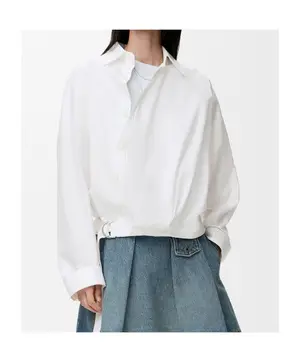 Loewe Draped Long-sleeved Shirt - White