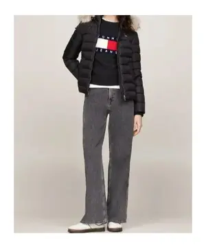 Tommy Hilfiger Down Puffer Jacket With Removable Hood And Faux Fur Trim