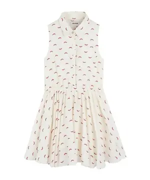 Zadig&Voltaire Sleeveless Printed Dress With Button Closure And Pleated Hem