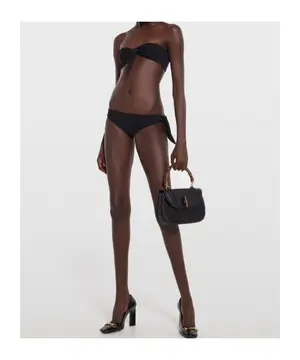 Gucci Sparkling Jersey Bikini With Embroidery And Knot Detail