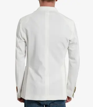 Tagliatore Long Sleeve Double Breasted Textured Blazer - White