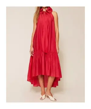 TWINSET Ruffled Midi Dress With Bow Detail