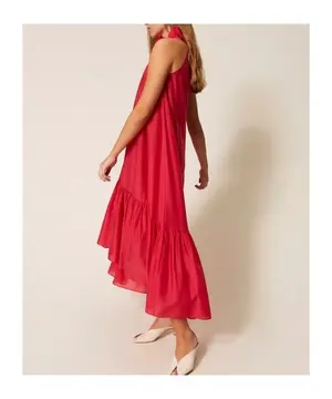 TWINSET Ruffled Midi Dress With Bow Detail