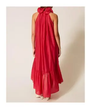 TWINSET Ruffled Midi Dress With Bow Detail