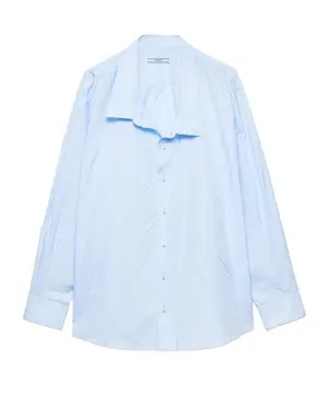 Prada Long Sleeve Shirt With Lapel Collar - Blue