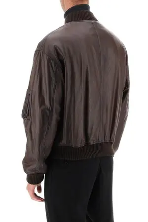 Dolce & Gabbana Leather Bomber Jacket