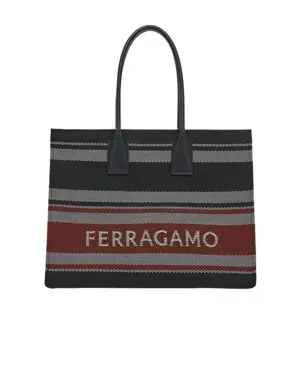 FERRAGAMO Logo Jacquard Signature Tote Bag