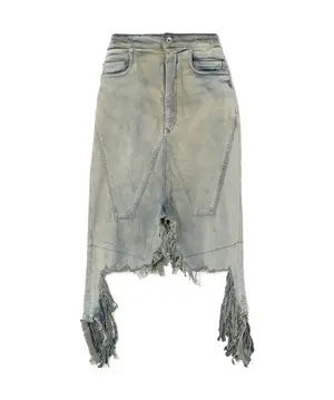 Rick Owens Denim Skirt With Button Detail