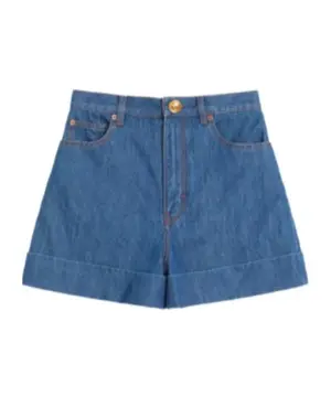 Valentino Garavani Logo Patch Denim Shorts