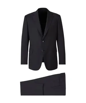 Brioni Long-sleeved Coat Belt Ring Trousers Suit - Black