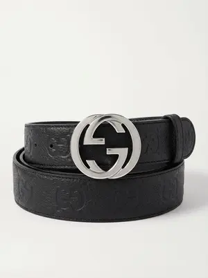 Gucci All-over Gg Motif Wide Belt - Black