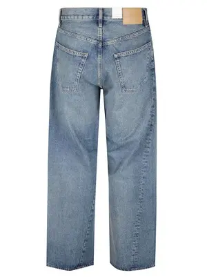 SUNFLOWER Logo Patch Wide-leg Jeans