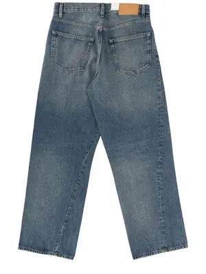 SUNFLOWER Logo Patch Wide-leg Jeans