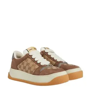 Gucci Gucci Original GG Canvas And Suede Sneakers Multicolor