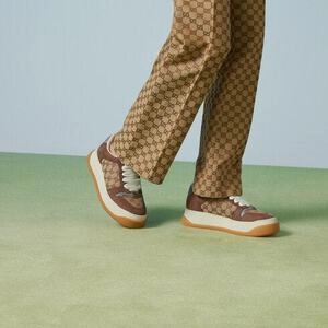 Gucci Original Gg Canvas And Suede Sneakers - Multicolor