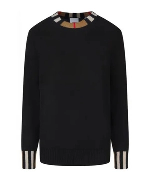 Burberry Long-sleeved Sweater With Stripe Detail - Black
