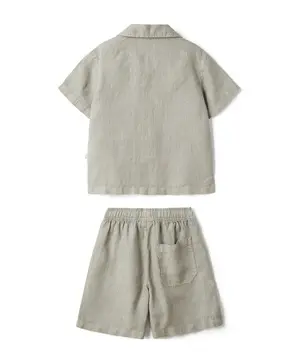 IL GUFO Short Sleeve Camp Shirt And Shorts Set