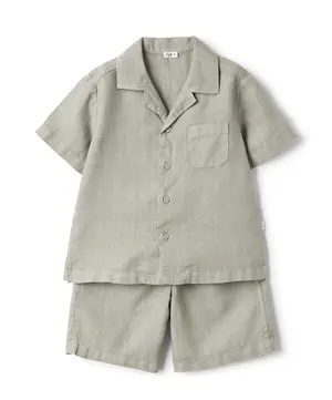 IL GUFO Short Sleeve Camp Shirt And Shorts Set