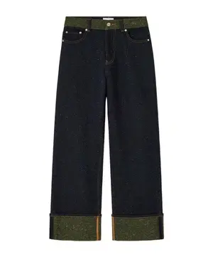 GANNI Relaxed Fit Cuffed Hem Jeans