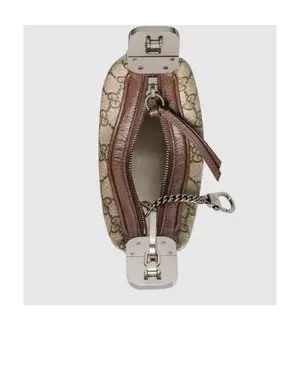 Gucci Mini Gg Supreme Attache Zipped Shoulder Bag - Nude