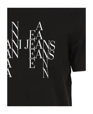 Emporio Armani Logo Printed Pattern T-shirt - Black