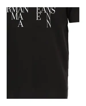 Emporio Armani Logo Printed Pattern T-shirt - Black