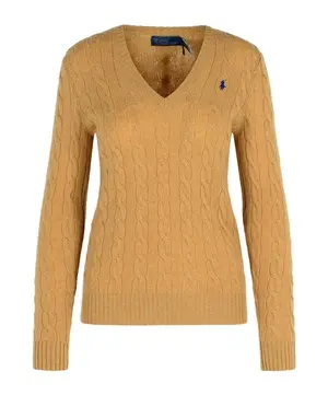 Polo Ralph Lauren Kimberly V-neck Jumper - Camel