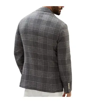 Brunello Cucinelli Single-breasted Checked Blazer - Black