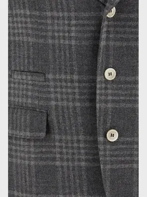 Brunello Cucinelli Single-breasted Checked Blazer - Black